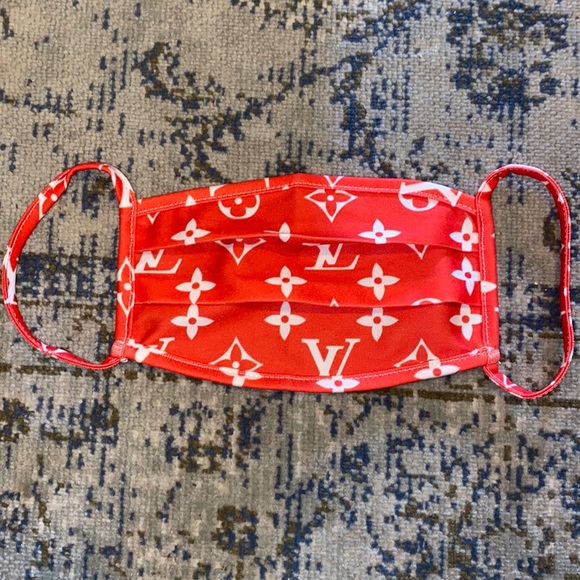 Louis Vuitton | Accessories | Lv Red And White Monogram Facemask | Poshmark